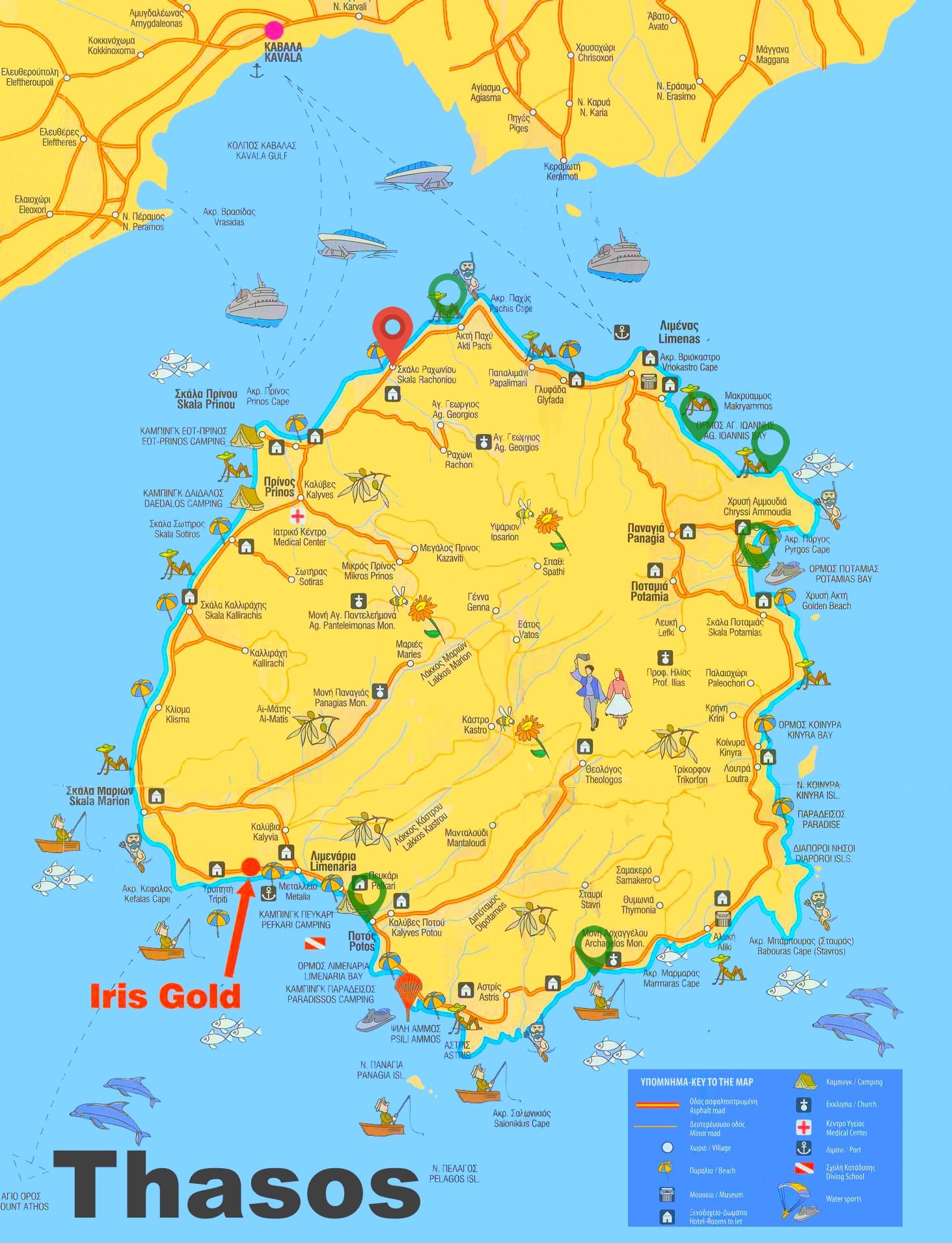 Mapa De La Isla De Thassos